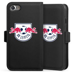 DeinDesign iPhone SE (2020) Handy Klapph&uuml;lle Handyh&uuml;lle aus Kunst Leder schwarz Flip Case Transparent Official Licensed Product Rb Leipzig Sideflip mit Lasche