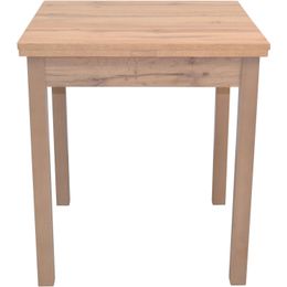 Esstisch, braun (eiche, nachbildung, eiche, nachbildung, eiche, nachbildung), H:75cm T:67cm, HOFMANN LIVING AND MORE, Tische, Esstisch, ausziehbar