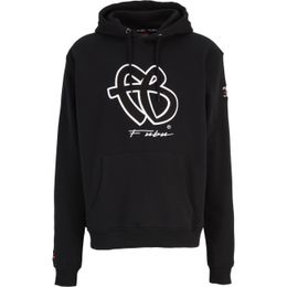 Fubu Herren Kapuzensweatshirt "Fubu FBMQ12110BLK Fubu Classic Hooded Sweatshirt"schwarz, wei&szlig;, Gr. S, bedruckt, 80% Baumwolle, 20% Polyester,