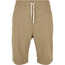 Sweatshorts Urban Classics "Urban Classics Herren Low Crotch Sweatshorts", Herren, Gr. M, US-Größen, khaki, 65% Baumwolle, 35% Polyester, unifarben, loose fit, Hosen Sweatshorts