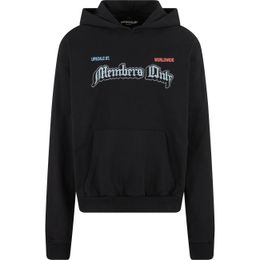 Herren Kapuzensweatshirt "Upscale by Mister Tee Only Members Oversize Hoody"schwarz, Gr. M, UPSCALE BY MISTER TEE, bedruckt, 100% Baumwolle,