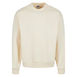 Urban Classics Damen Rundhalspullover "Urban Classics Fluffy Crewneck"sandwei&szlig;, Gr. XXL, unifarben, 70% Baumwolle, 30% Polyester, Pullover