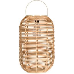PAULEEN LED Laterne "Sunshine Nature Solarlaterne Beige Rattan/Metall/Kunststoff", beige, 1, &Oslash; 26cm H: 41cm, Leuchten, Solar, LED Au&szlig;entischleuchte LED Solarleuchten