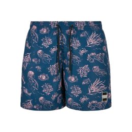 Badeshorts Urban Classics "Urban Classics Herren Pattern Swim Shorts", Herren, Gr. 3XL, US-Größen, nautical aop, 100% Polyester, Badehosen