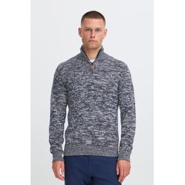 Troyer Blend "BHDanni", Jungen, Gr. XXL, blau (marineblaus), Grobstrick, 70% Baumwolle (Recycled), 30% Polyester (Recycled), meliert, normal normal, hoch geschlossener Ausschnitt, Pullover Troyer, Klassischer Troyer mit Rei&szlig;verschluss
