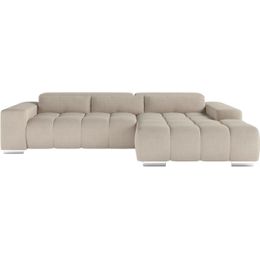 Ecksofa COTTA, B:307cm H:73cm T:186cmnature, 90% Polyester, 10% Polyamid, Wohnzimmer, Sofas, "Orion L-Form", mit 2x Kopfteilverstellung & 3