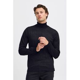 Strickpullover Blend "BHBRUTON roll neck knit", Herren, Gr. M, schwarz, Feinstrick, 100% Polyester, meliert, Basic, regular fit normal, ohne Ausschnitt, eingesetzt, Pullover Strickpullover, Stilvoller Strickpullover mit Rollkragen