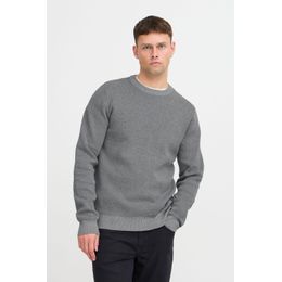 Strickpullover Blend "BHPullover", Herren, Gr. L, stone mix, 70% Baumwolle, 30% Nylon, meliert, Basic, regular fit normal, Rundhals, weit, Pullover, Klassischer Grobstrickpullover mit Rundhalsausschnitt