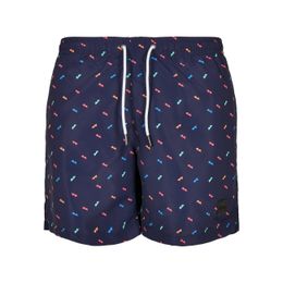 Badeshorts Urban Classics "Urban Classics Herren Pattern Swim Shorts", Herren, Gr. S, US-Größen, sunglasses aop, 100% Polyester, Badehosen Badeshorts