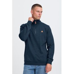 Troyer Blend "BHPomes", Herren, Gr. L, marineblaus melange, Sweatware, 60% Baumwolle, 40% Polyester, unifarben, normal normal, hoch geschlossener Ausschnitt, Pullover Troyer, Klassischer Sweat-Troyer mit Taschen