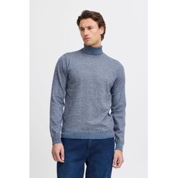 Strickpullover Blend "BHBRUTON roll neck knit", Herren, Gr. L, blau (marineblaus), Feinstrick, 100% Polyester, meliert, Basic, regular fit normal, ohne Ausschnitt, eingesetzt, Pullover Strickpullover, Stilvoller Strickpullover mit Rollkragen