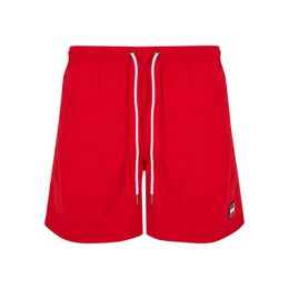 Badeshorts Urban Classics "Urban Classics Herren Block Swim Shorts", Herren, Gr. M, US-Größen, cityrot, 100% Polyamid, Badehosen