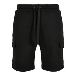 Sweatshorts Urban Classics "Urban Classics Herren Organic Cargo Sweatshorts", Herren, Gr. XL, US-Größen, schwarz, 100% Baumwolle, unifarben, normal, Hosen Sweatshorts