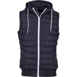 Urban Classics Herren Jerseyweste "Urban Classics Herren Small Bubble Hooded Vest"schwarz, wei&szlig;, Gr. M, 100% Polyamid, Westen