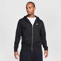 Kapuzensweatshirt Nike Sportswear "M NK CLUB BB FZ HOODIE", Herren, Gr. XL, schwarz, schwarz, wei&szlig;, Obermaterial: 80% Baumwolle, 20% Polyester, normal, Rundhals, Sweatshirts