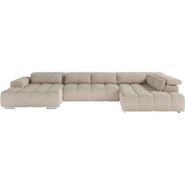 Wohnlandschaft COTTA, B:409cm H:73cm T:225cmnature, 90% Polyester, 10% Polyamid, Sofas, "Orion U-Form"