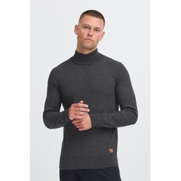 Rollkragenpullover Blend "BHFibes", Herren, Gr. L, charcoal mix, Feinstrick, 70% Baumwolle (Recycled), 30% Polyester (Recycled), unifarben, normal normal, hoch geschlossener Ausschnitt, Pullover Rollkragenpullover, Stilvoller Strickpullover mit Rollkragen