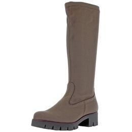 Stiefel Gabor "Gabor Stiefel Veloursleder/Microfaser", Damen, Gr. 39, fango, Microfaser, Veloursleder, Schuhe Stiefel