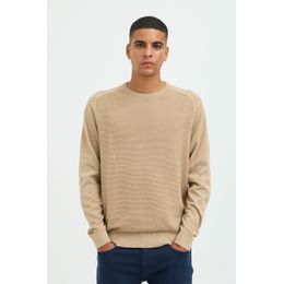 Strickpullover Blend "BHPullover", Herren, Gr. XL, cornstalk, Feinstrick, 100% Polyester, slim fit normal, Rundhals, Pullover, Stilvoller Strickpullover