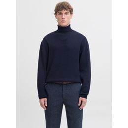 Jack & Jones Rollkragenpullover JACK & JONES "JPRBLAMILANO STITCH KNIT ROLL NECK", Damen, Gr. M, naval academy detail:melange, Strick, Obermaterial: 100% Baumwolle, meliert, relaxed fit normal, Rundhals, Pullover Rollkragenpullover