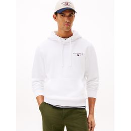 Hoodie Tommy Hilfiger "BRAND LOVE SMALL HILFIGER", Herren, Gr. XL, wei&szlig;, Sweatware, Obermaterial: 77% Baumwolle, 23% Polyester, normal normal, Rippb&uuml;ndchen, Sweatshirts Hoodie