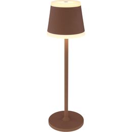 Globo LIGHTING LED Tischleuchte "RIDLEY", rostfarben, &Oslash; 13,5cm H: 42cm, Leuchten, Tischlampe/Akku/IP54/Touch Ein/Aus/Touchdimmer, LED Tischleuchte
