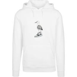Kapuzensweatshirt MisterTee "MisterTee Herren Seagull Sneakers Hoody", Herren, Gr. L, weiß, 65% Baumwolle, 35% Polyester, bedruckt, Sweatshirts