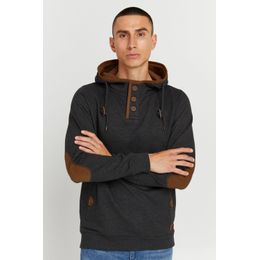 Kapuzenpullover Blend "BHAlexo", Herren, Gr. S, charcoal, Sweatware, 60% Baumwolle, 40% Polyester, unifarben, regular fit, ohne Ausschnitt, eingesetzt, Pullover Kapuzenpullover, Kapuzenpullover mit Knopfverschluss am Kragen