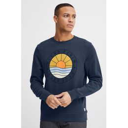 Longpullover Blend "BHClios", Herren, Gr. L, blau (marineblaus), Sweatware, 100% Baumwolle, regular fit normal, Rundhals, eingesetzt, Pullover Longpullover, Klassisches Sweatshirt mit Rundhalsausschnitt