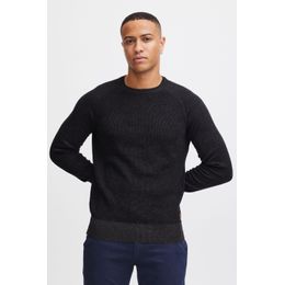 Rundhalspullover Blend "BHGandolf", Herren, Gr. XXL, charcoal, Feinstrick, 100% Baumwolle, regular fit, Rundhals, Raglanärmel, Pullover Rundhalspullover, Strickpullover mit farblich abgesetzten Akzenten