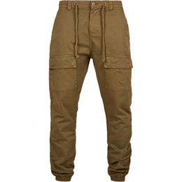 Jogginghose Urban Classics "Urban Classics Herren Front Pocket Cargo Jogging Pants", Herren, Gr. L, US-Größen, summerolive, 100% Baumwolle, unifarben, relaxed fit, Hosen