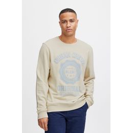 Longpullover Blend "BHSweatshirt", Herren, Gr. S, grau (oyster gray), Sweatware, 100% Baumwolle, bedruckt, regular fit, Pullover Longpullover, Klassischer Sweatpullover mit Rundhalsausschnitt