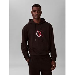 Kapuzensweatshirt Calvin Klein Jeans, Herren, Gr. L, schwarz, Sweatware, Obermaterial: 100% Baumwolle, unifarben, regular fit normal, Rundhals, eingesetzt B&uuml;ndchen, Sweatshirts