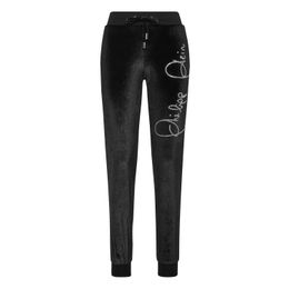 Philipp Plein M&auml;dchen Jogginghose "Signature Mit Schmucksteinen"02, schwarz, Gr. XL, Obermaterial: 100% Glasfaser, 95% Polyester, 5% Elasthan, Hosen