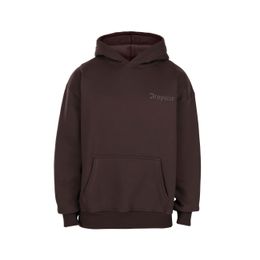 Kapuzensweatshirt DROPSIZE "Dropsize HEAVY OVERSIZE HD LOGO HOODIE", Herren, Gr. L, chocolate, 70% Baumwolle, 30% Polyester, unifarben, Sweatshirts