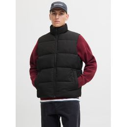 Jack & Jones Steppweste JACK & JONES "JJMAZE BODYWARMER COLLAR", Herren, Gr. L, schwarz, Web, Obermaterial: 100% Polyester, unifarben, regular fit, Westen Steppweste
