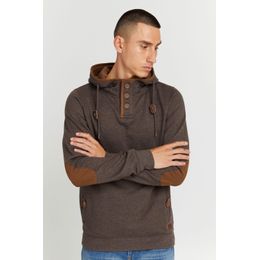 Kapuzenpullover Blend "BHAlexo", Herren, Gr. M, mocca mix, Sweatware, 60% Baumwolle, 40% Polyester, unifarben, regular fit, ohne Ausschnitt, eingesetzt, Pullover Kapuzenpullover, Kapuzenpullover mit Knopfverschluss am Kragen