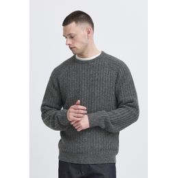 Strickpullover Blend "BHDEXTER", Herren, Gr. XXL, iron gate, Grobstrick, 84% Polyester, 10% Wolle, 6% Nylon, unifarben, normal normal, Rundhals, Raglan&auml;rmel, Pullover Strickpullover, Klassischer Grobstrickpullover
