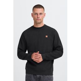 Rundhalspullover Blend "BHPova", Herren, Gr. S, schwarz, Sweatware, 60% Baumwolle, 40% Polyester, unifarben, normal normal, Rundhals, Pullover Rundhalspullover, Klassischer Sweatpullover mit Rundhalsausschnitt