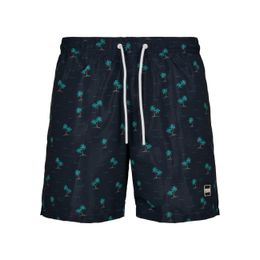 Badeshorts Urban Classics "Urban Classics Herren Pattern Swim Shorts", Herren, Gr. XL, US-Gr&ouml;&szlig;en, island aop, 100% Polyester, Badehosen Badeshorts