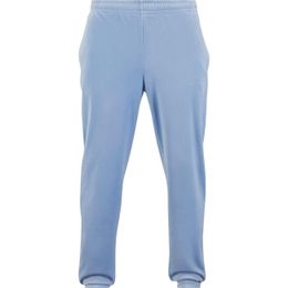 Jogginghose Urban Classics "Urban Classics Velvet Trackpants", Herren, Gr. M, US-Größen, powderblau, 93% Polyester, 7% Elasthan, unifarben, normal, Hosen Jogginghose