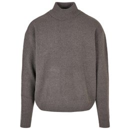Rundhalspullover Urban Classics "Urban Classics Herren Oversized Roll Neck Sweater", Herren, Gr. L, asphalt, 85% Polyacryl, 13% Polyester, 2% Elasthan, unifarben, oversize, Rundhals, Pullover Rundhalspullover