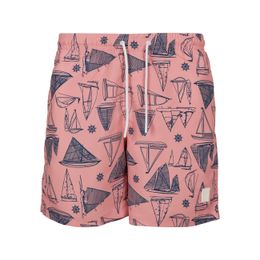 Badeshorts Urban Classics "Urban Classics Herren Pattern Swim Shorts", Herren, Gr. L, US-Größen, yacht aop, 100% Polyester, Badehosen