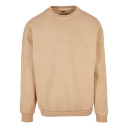 Urban Classics Damen Rundhalspullover "Urban Classics Herren Heavy Terry Garment Dye Crew"unionbeige, Gr. L, unifarben, 100% Baumwolle, Pullover
