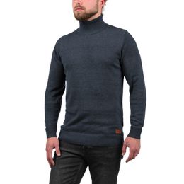 Rollkragenpullover Blend "BHLatif", Herren, Gr. L, navy, Feinstrick, 50% Baumwolle, 50% Polyacryl, unifarben, regular fit, ohne Ausschnitt, eingesetzt, Pullover Rollkragenpullover, Feinstrick Pullover mit Rollkragen