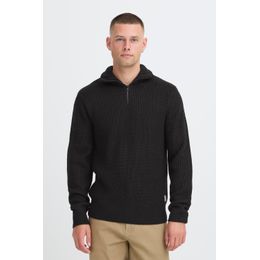Troyer Blend "BHMRibe", Jungen, Gr. M, schwarz, Grobstrick, 100% Polyacryl, unifarben, normal normal, hoch geschlossener Ausschnitt, Pullover Troyer, Klassischer Troyer mit Rei&szlig;verschluss