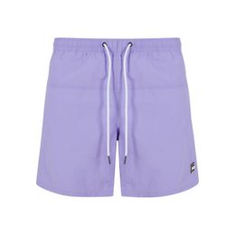 Badeshorts Urban Classics "Urban Classics Herren Block Swim Shorts", Herren, Gr. XL, US-Gr&ouml;&szlig;en, lavender, 100% Polyamid, Badehosen Badeshorts