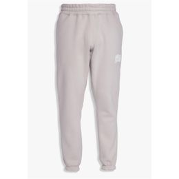 Jogginghose DROPSIZE "Dropsize HEAVY MIRRORED LOGO JOGGER", Herren, Gr. S, US-Größen, stone, 70% Baumwolle, 30% Polyester, oversize, Hosen Jogginghose