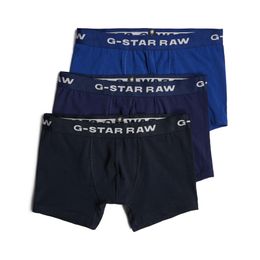 G-Star Raw Trunk G-STAR "Boxer Shorts 3 Pack Blue Tone", Herren, Gr. L, mazarine blau, imperial, lighting blau, Obermaterial: 95% Baumwolle, 5% Elasthan, Unterhosen