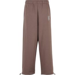 Jogginghose Karl Kani "Karl Kani KK OS Sidestripe Sweatpants", Herren, Gr. XL, US-Gr&ouml;&szlig;en, braun, 70% Baumwolle, 30% Polyester, loose fit, Hosen Jogginghose